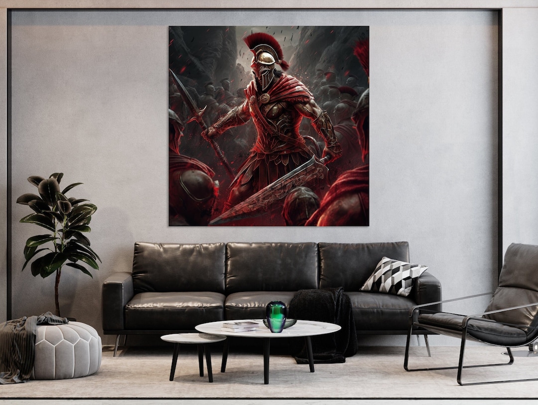Spartans Wall Art, Ancient Greek Warriors Art, Huge Canvas Home Decor ...
