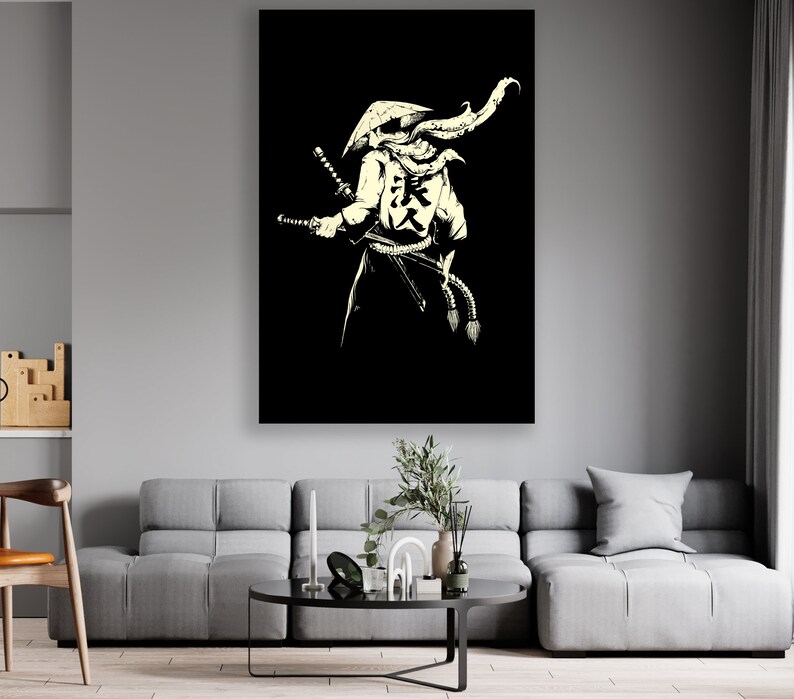 Japanese Samurai Wall Art Samurai Canvas Huge Canvas Wall - Etsy
