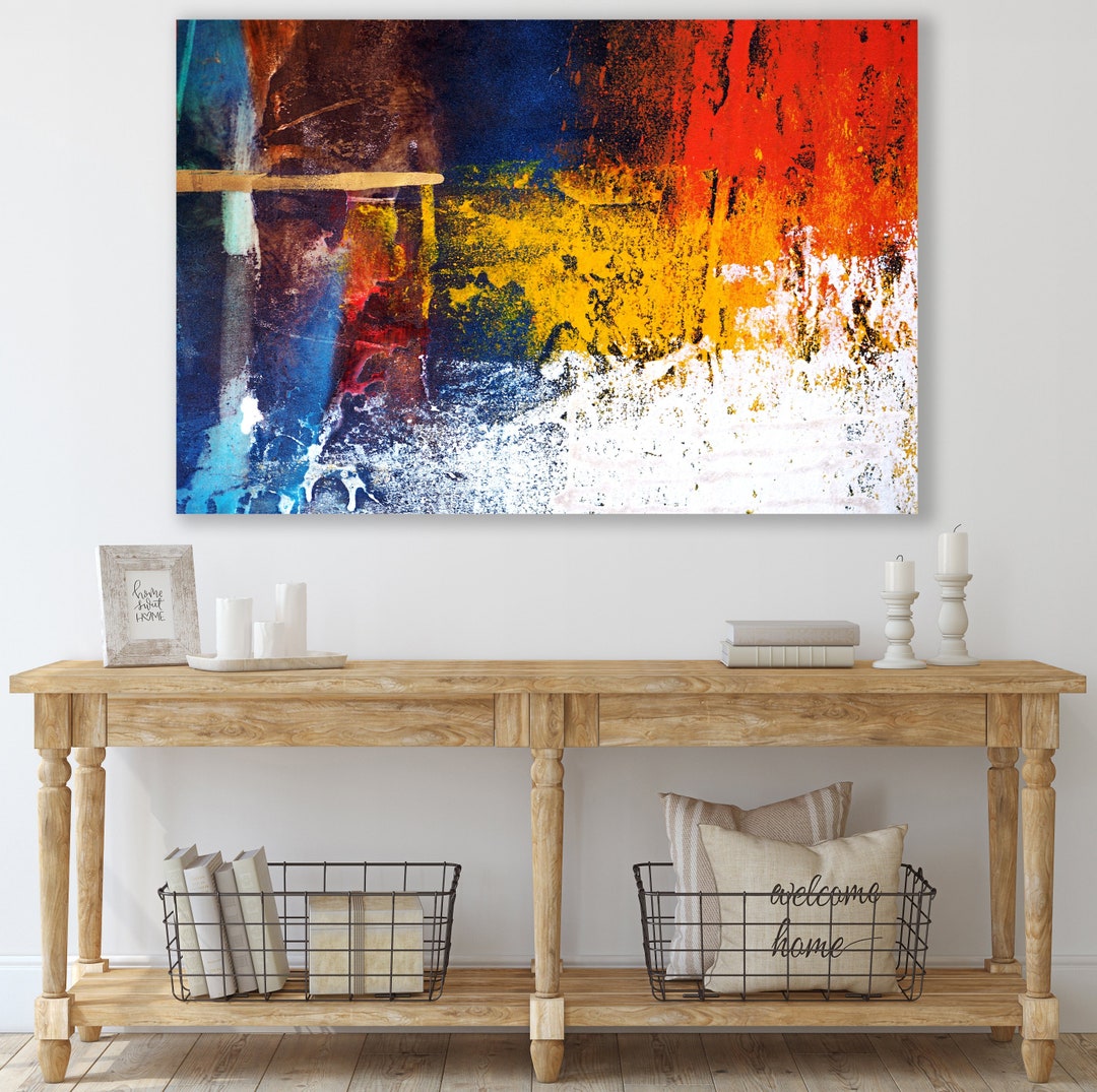 Colorful Wall Decor, Huge Canvas Home Decor, Colorful Art, Peaceful ...
