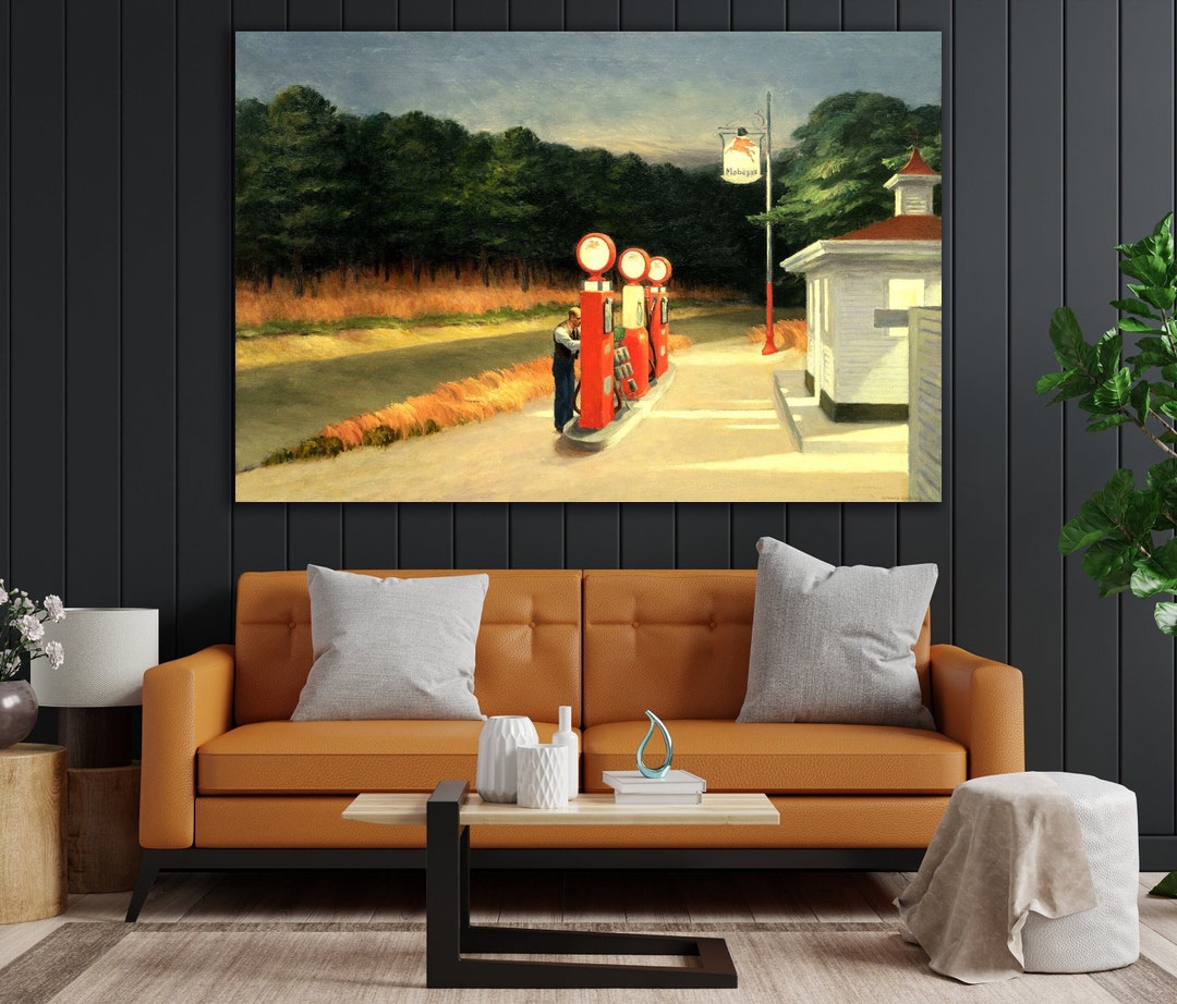 Gas Wall Art, Edward Hopper Art Print, Gas Canvas, Huge Canvas Home ...