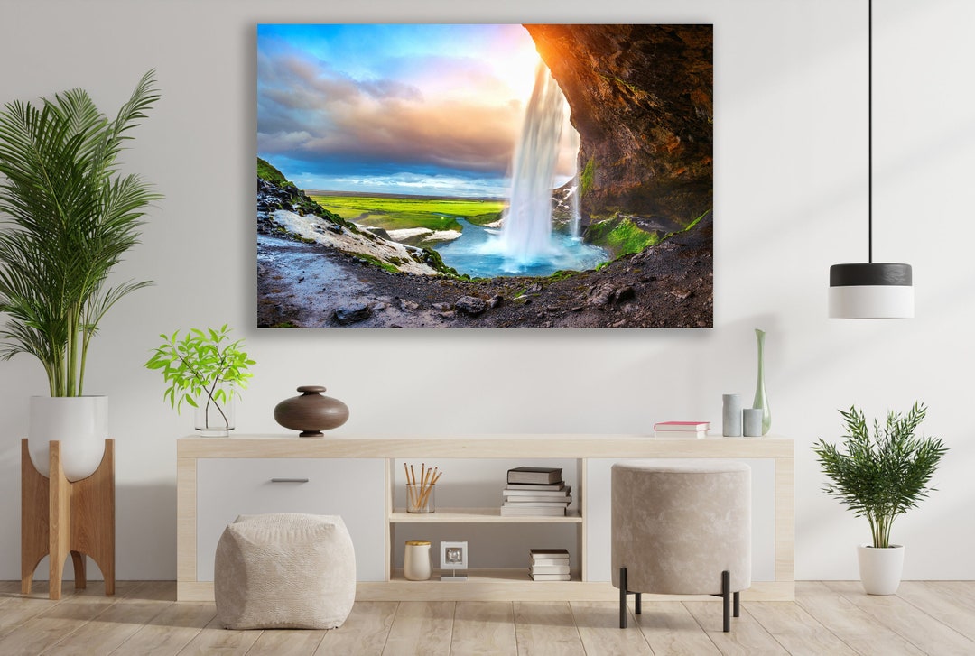 Waterfall Art, Huge Canvas Home Decor, Nature Canvas, Waterfall Wall ...