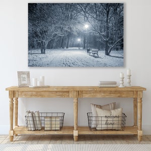 Winter Art Print, Huge Canvas Wall Decor, Snowy Pathway, Snow Canvas ...