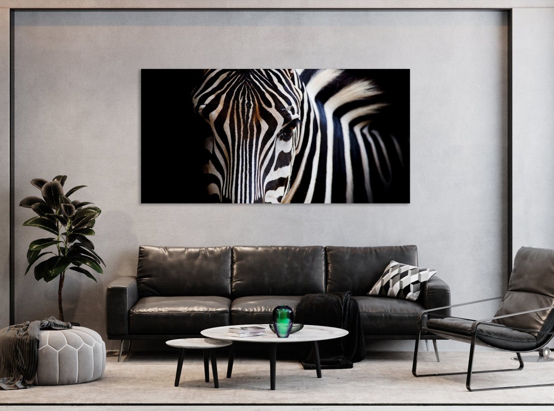 Zebra Art Print, Zebra Wall Art, Huge Canvas Wall Decor, Wild Animals ...