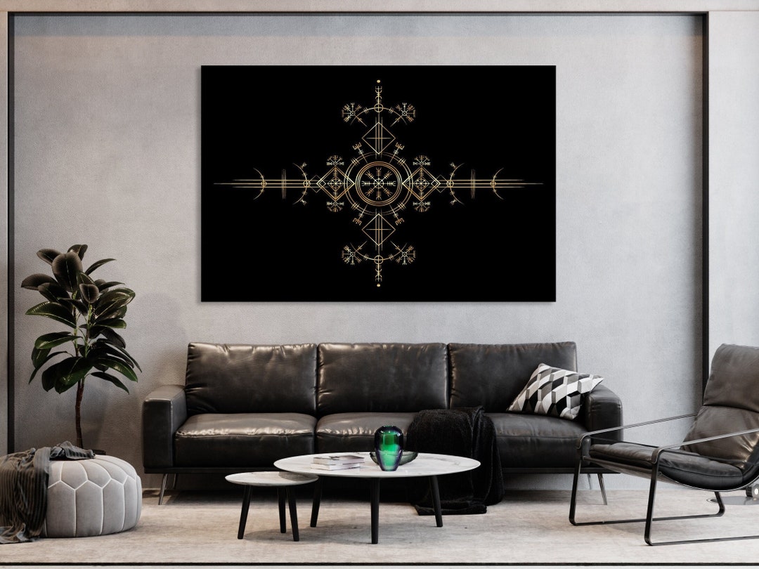 Ancient Nordic Wall Decor, Nordic Symbol Wall Art, Huge Canvas Home ...