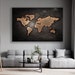 Rustic World Map Wall Art, Huge Canvas Home Decor, World Map Canvas ...