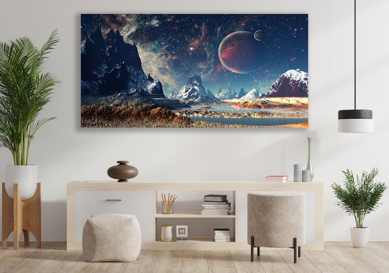 Planets Canvas Space Art Huge Canvas Wall Art Nebula Wall - Etsy