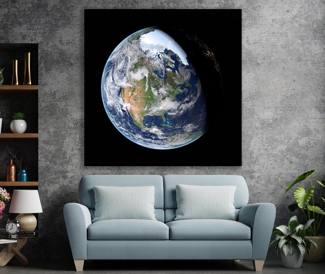 Earth Wall Art, Huge Canvas Wall Decor, Earth Canvas, World Art, the ...