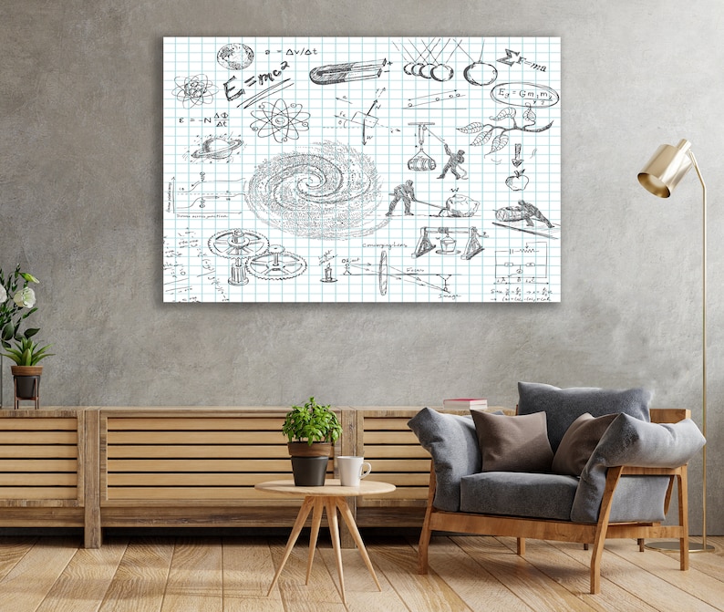 Physics Art Formulas Canvas Huge Canvas Wall Decor Science - Etsy
