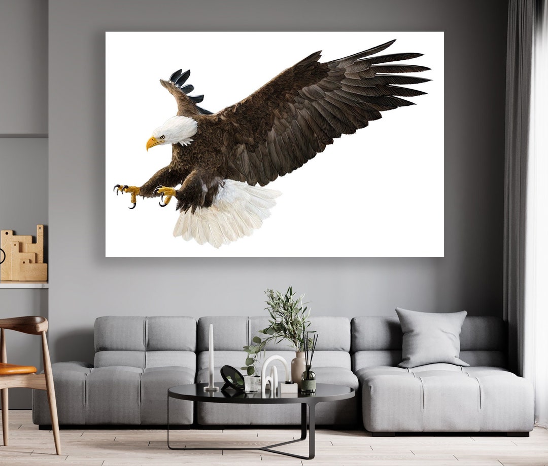 Eagle Wall Art, Huge Canvas Home Decor, Eagle Canvas Print, Bald Eagle ...