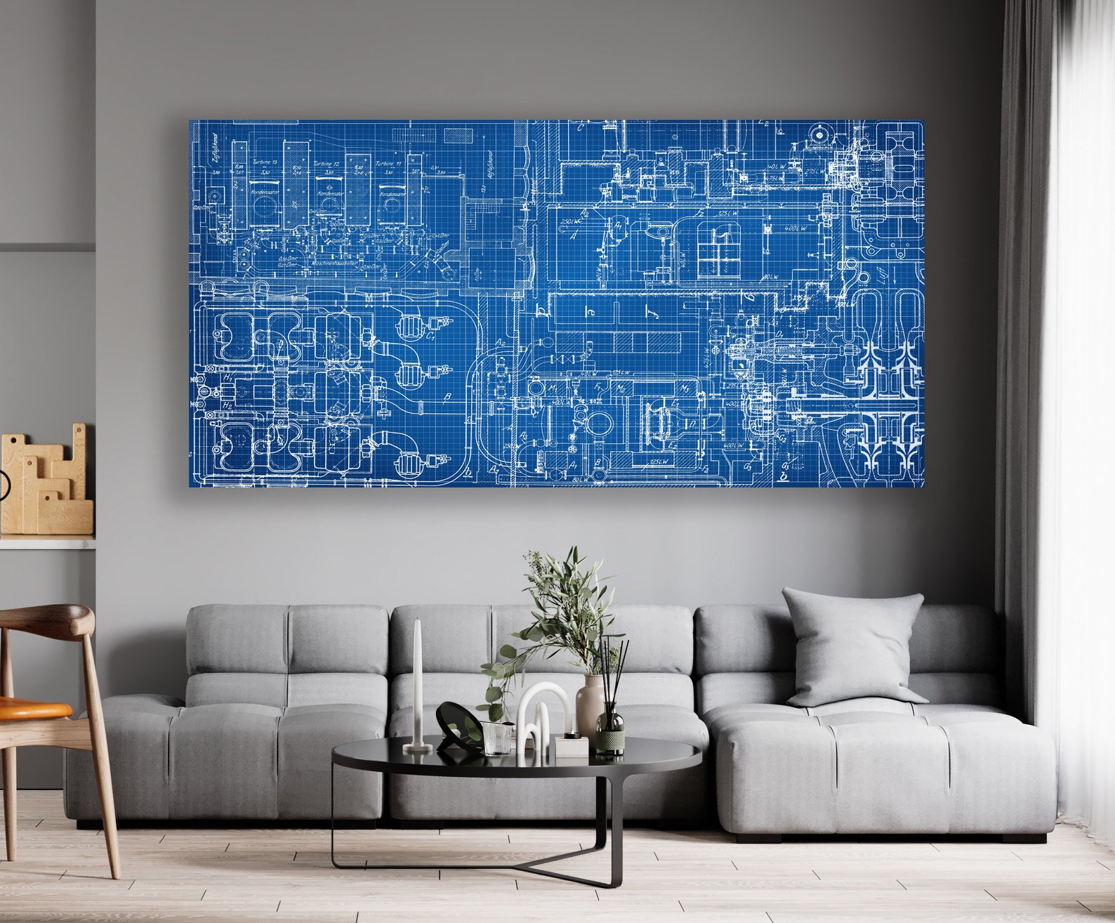 Custom Blueprint Art Huge Canvas Wall Art Blueprint Canvas - Etsy