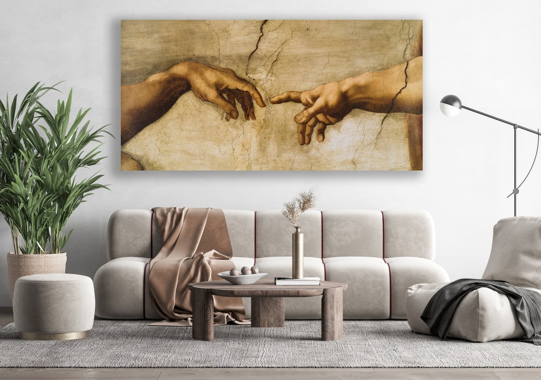 Creation of Adam Canvas, Huge Canvas Wall Decor, Michelangelo Art, the ...