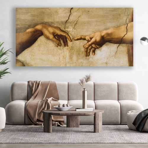 Creation of Adam Canvas Huge Canvas Wall Decor Michelangelo - Etsy