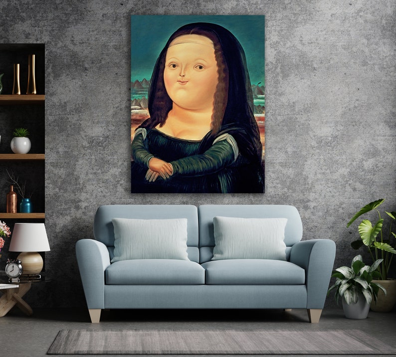 Mona Lisa by Fernando Botero Wall Art Botero Art Huge Canvas - Etsy