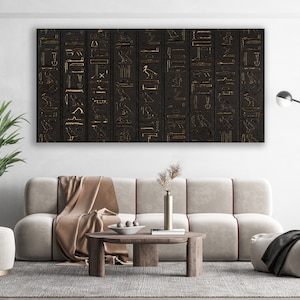 Hieroglyphics Wall Art, Hieroglyph Canvas, Huge Canvas Wall Art ...