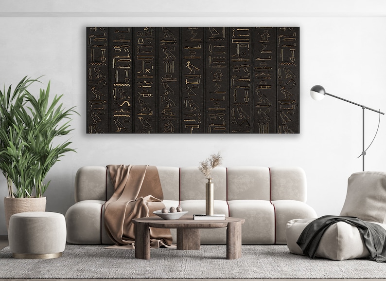 Hieroglyphics Wall Art, Hieroglyph Canvas, Huge Canvas Wall Art ...
