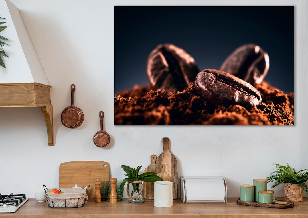 Coffee Beans Wall Art, Coffee, Kitchen Art, Huge Canvas Home Decor ...