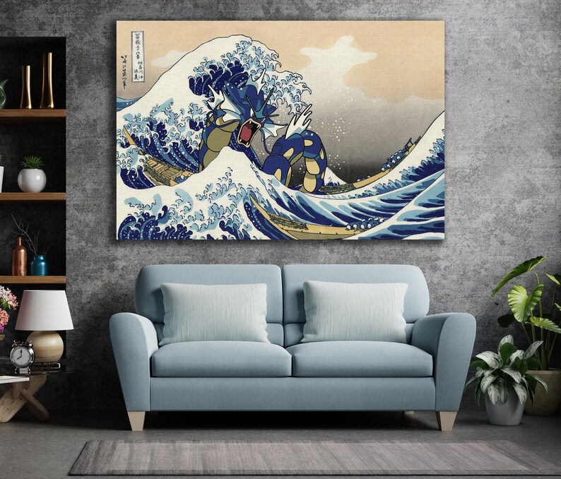 The Great Wave off Kanagawa Wall Art, Huge Canvas Home Decor, Funny ...
