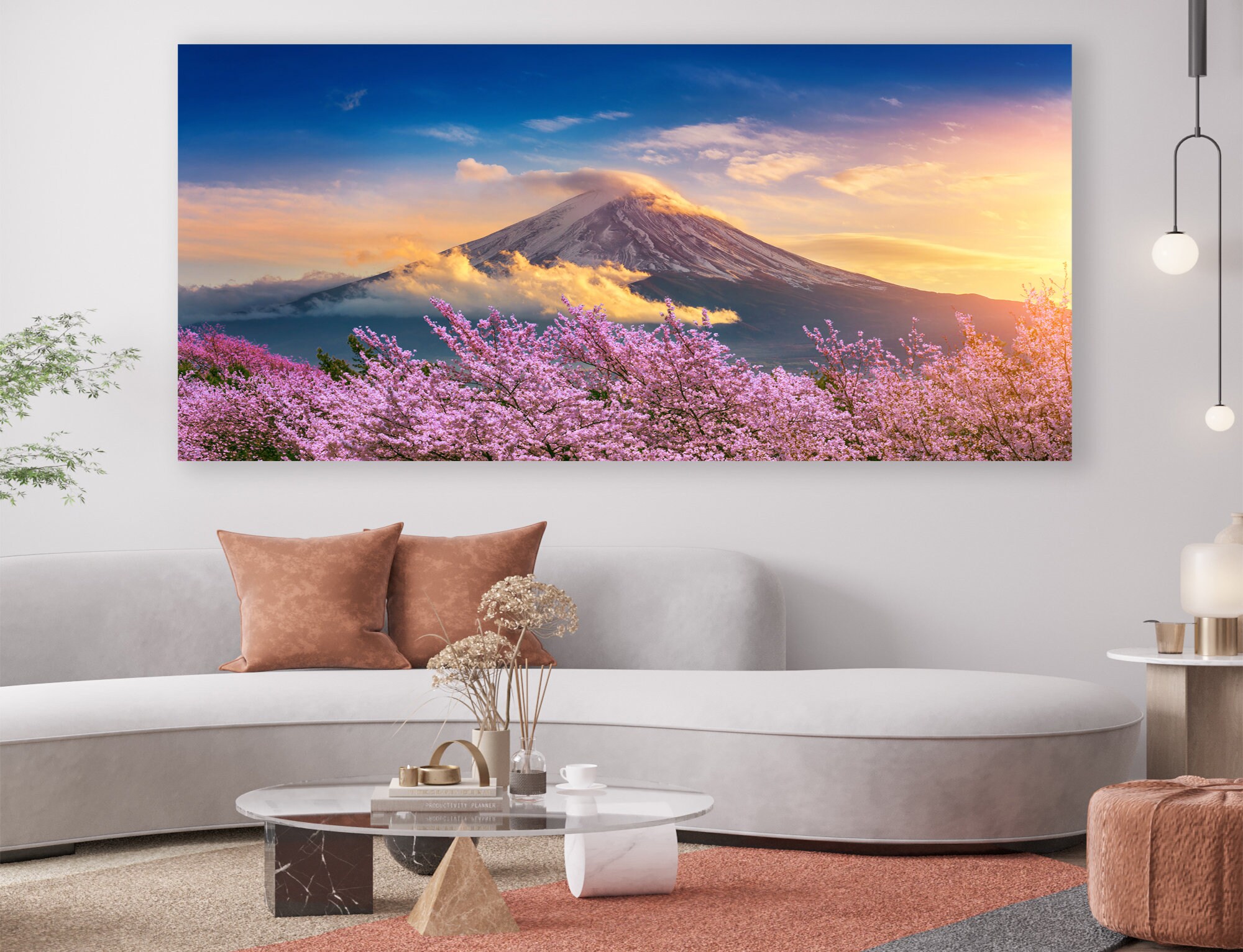 Japanese Sakura Wall Decor, Japanese Flowering Cherry Blossom Art ...