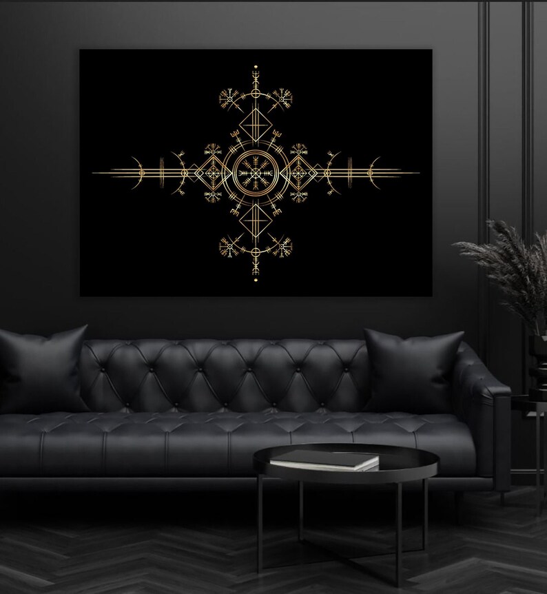Ancient Nordic Wall Decor Nordic Symbol Wall Art Huge Canvas - Etsy