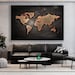 Rustic World Map Wall Art, Huge Canvas Home Decor, World Map Canvas ...