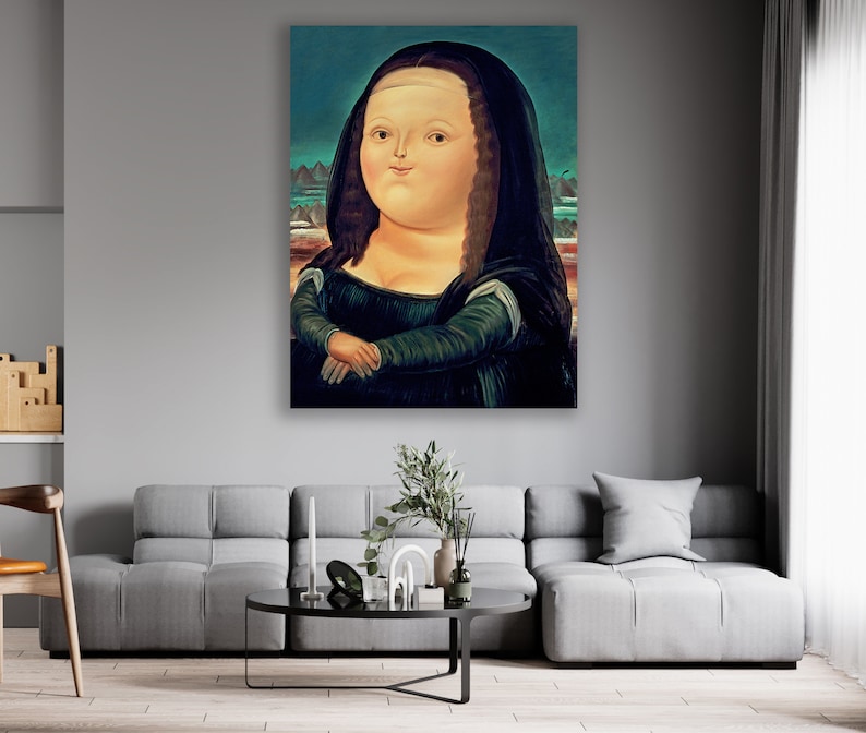 Mona Lisa by Fernando Botero Wall Art Botero Art Huge Canvas - Etsy