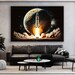 Launching Space Rocket Wall Art Space Art Huge Canvas Wall - Etsy