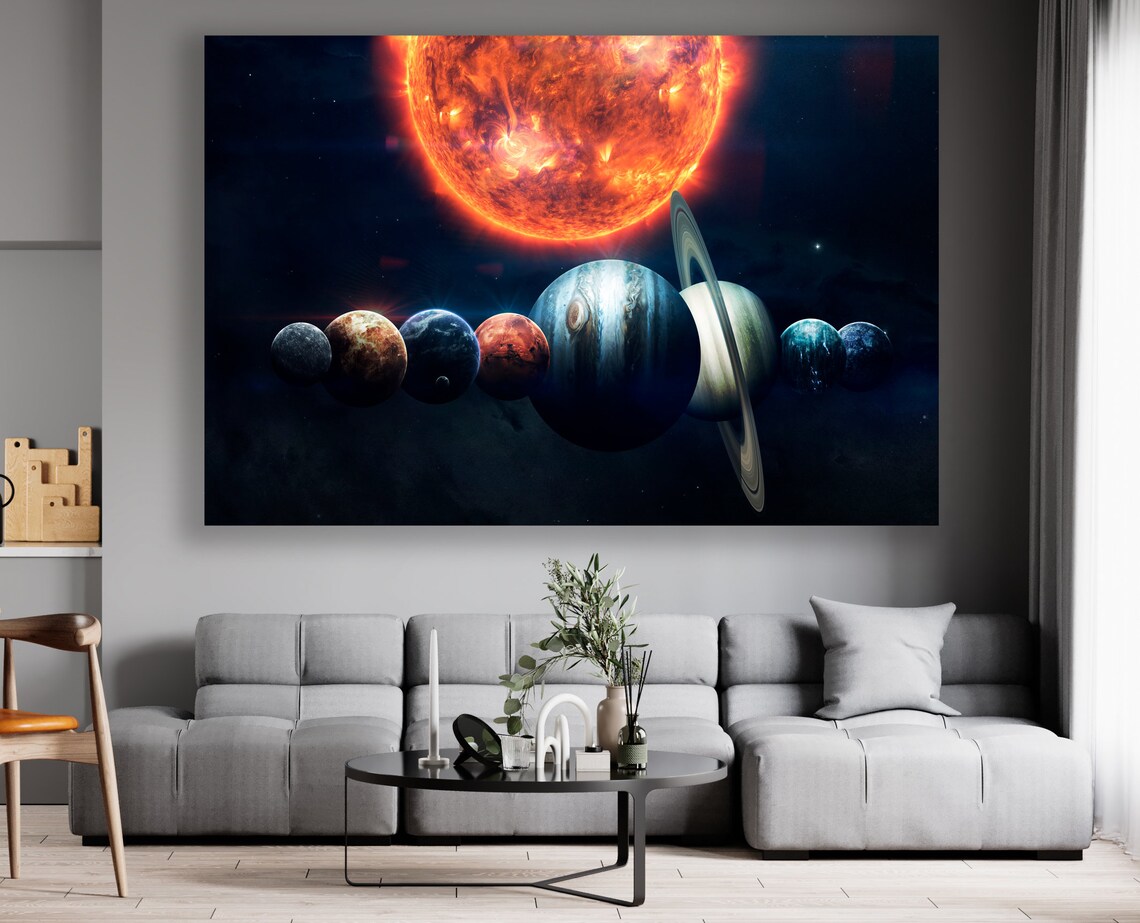 Solar System Wall Art Planets Art Huge Canvas Wall Art - Etsy