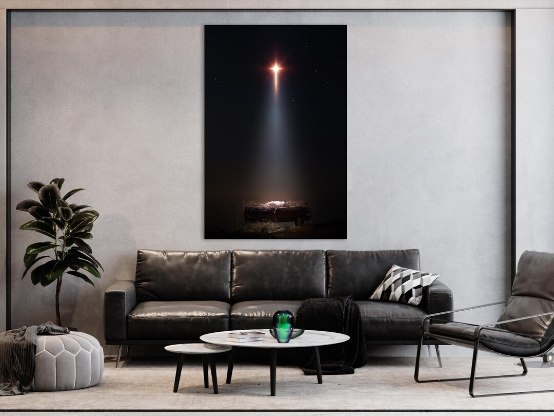 Minimalist Nativity Wall Art, Huge Canvas Home Decor, Holy Family Scene ...