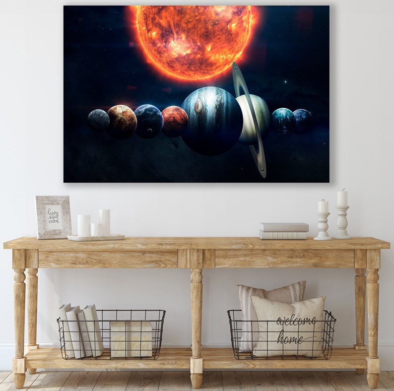 Solar System Wall Art Planets Art Huge Canvas Wall Art - Etsy
