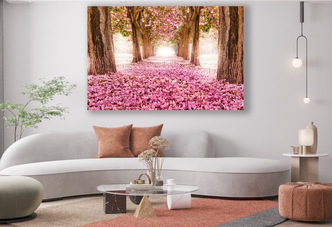 Sakura Canvas, Cherry Blossoms Art, Huge Canvas Wall Decor, Nature Art ...