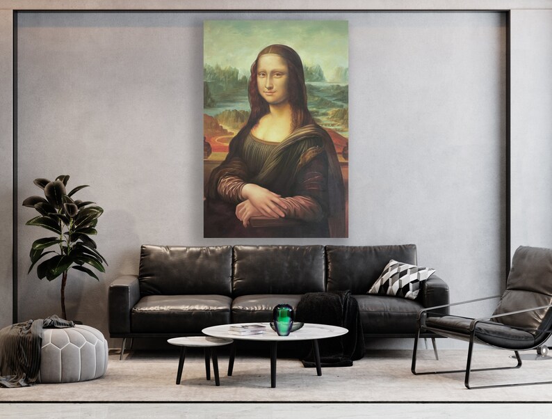 Mona Lisa Wall Art Da Vinci Art Huge Canvas Wall Art Mona - Etsy