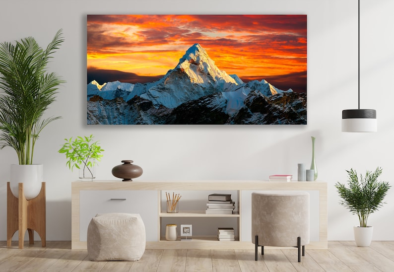 Himalayas Art, Everest Canvas, Huge Canvas Home Decor, Himalayas Canvas ...