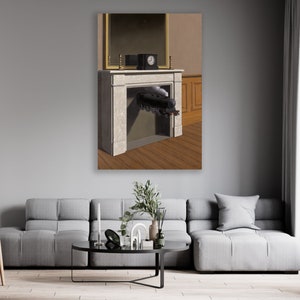 Time Transfixed Wall Art, Rene Magritte Art, Huge Canvas Home Decor ...