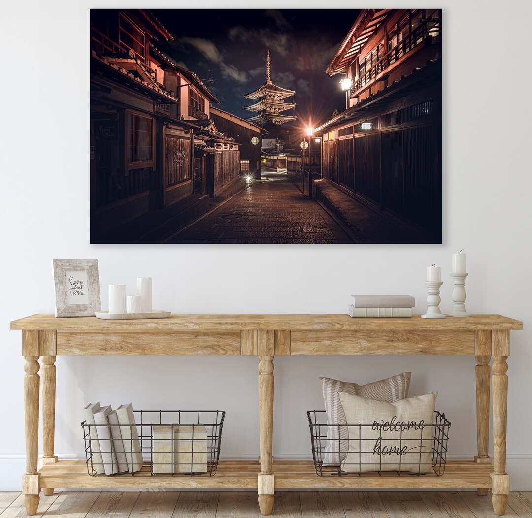 Japanese Vintage Street View Wall Decor, Japanese Wall Art, Huge Canvas ...
