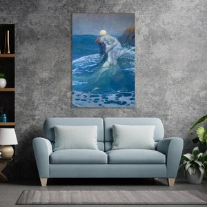 The Mermaid 1910 Wall Art, Howard Pyle Art, Huge Canvas Wall Decor, the ...