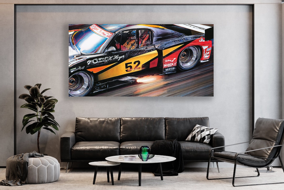 Racing Car Canvas, Racing Car Art Print, Huge Canvas Wall Art, Racer ...