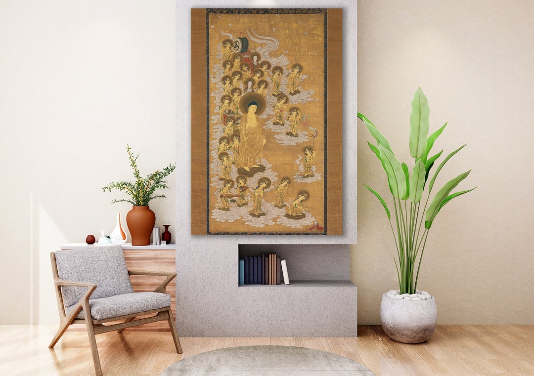 Welcoming Descent of Amida Buddha and Twenty-five Bodhisattvas, Huge ...