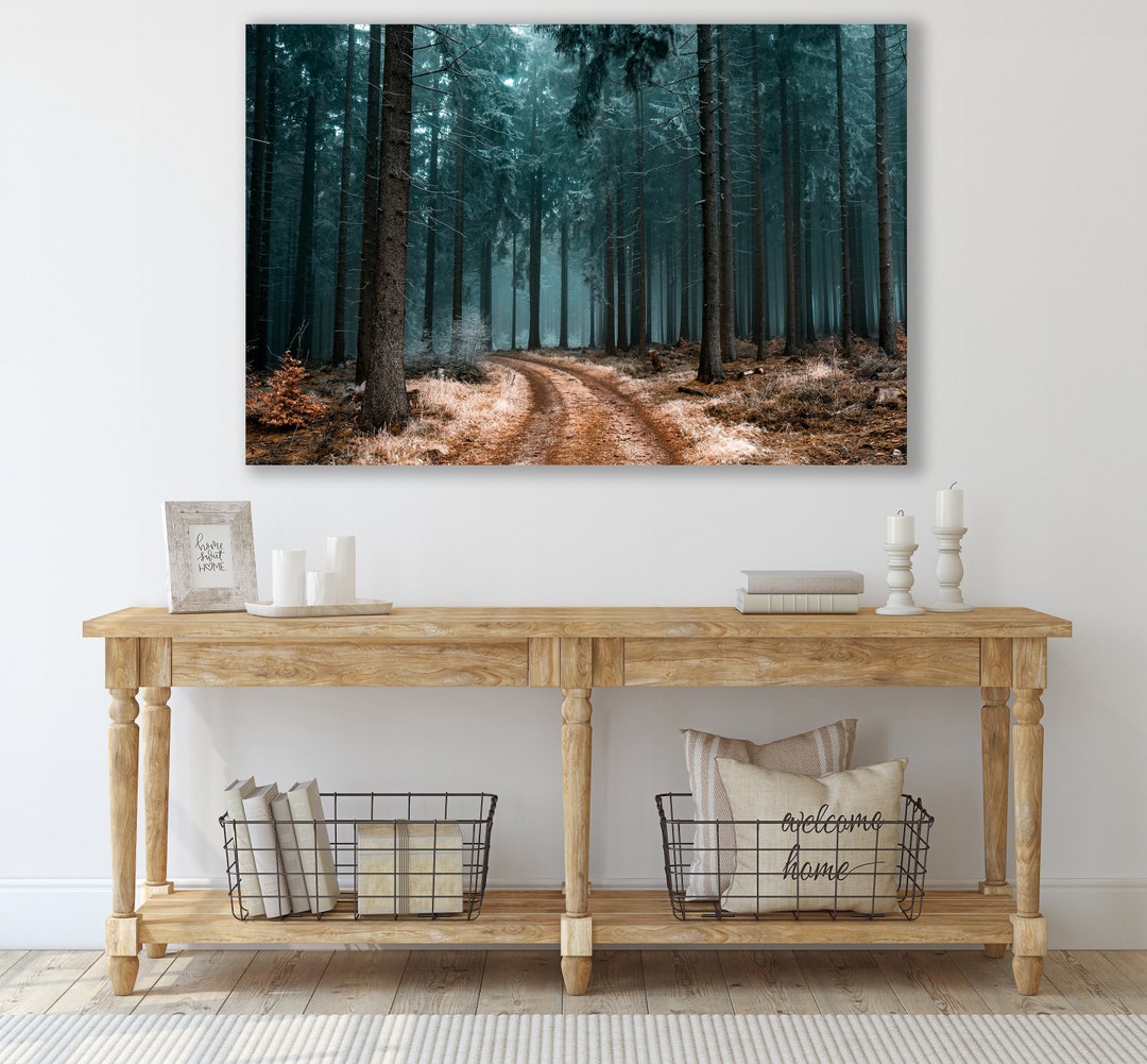 Pathway Art, Huge Canvas Home Decor, Forest Canvas, Trees Wall Art ...