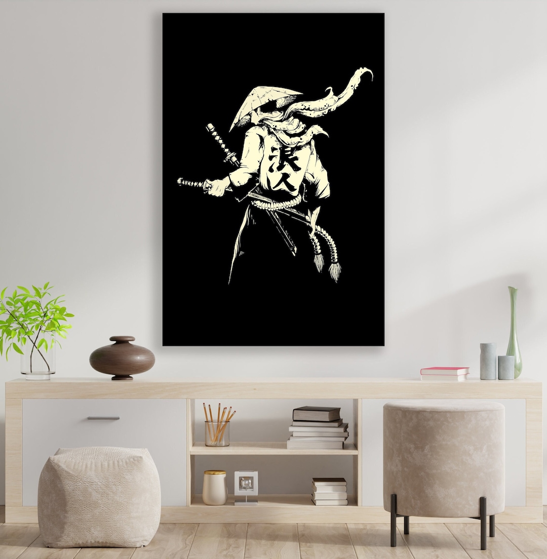 Japanese Samurai Wall Art, Samurai Canvas Print, Huge Canvas Wall Decor ...