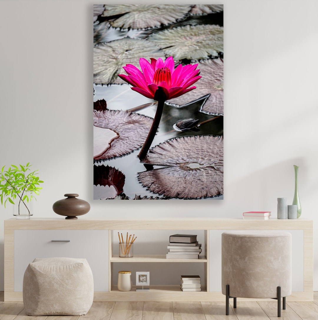 Lotus Flower Wall Art, Lotus Canvas, Huge Canvas Wall Decor, Flowers ...