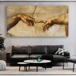Creation of Adam Canvas, Huge Canvas Wall Decor, Michelangelo Art, the ...