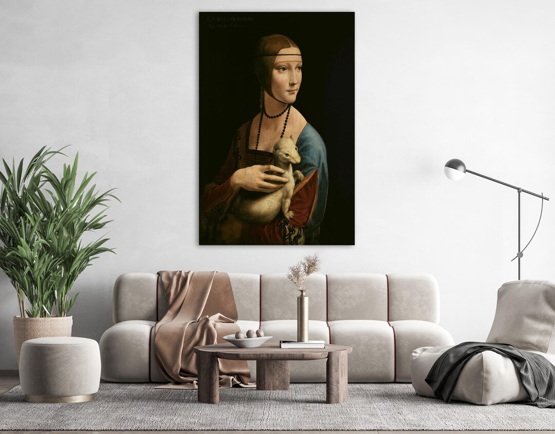 Lady With an Ermine Wall Art, Leonardo Da Vinci, Huge Canvas Home Decor ...