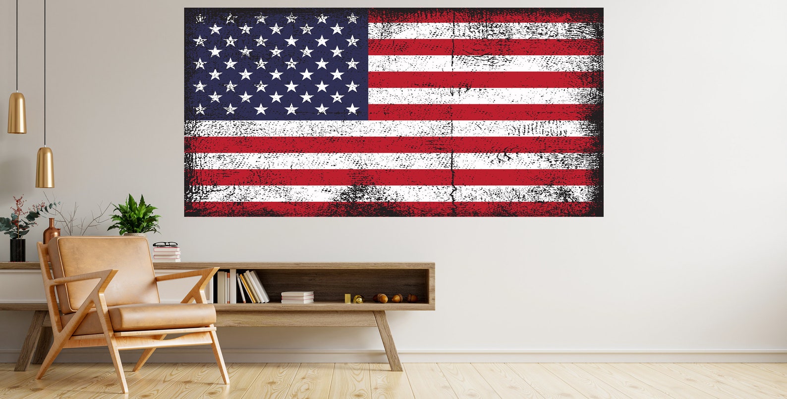 US Flag Canvas, Flag Wall Decor, Huge Canvas Wall Art, USA Flag Wall ...