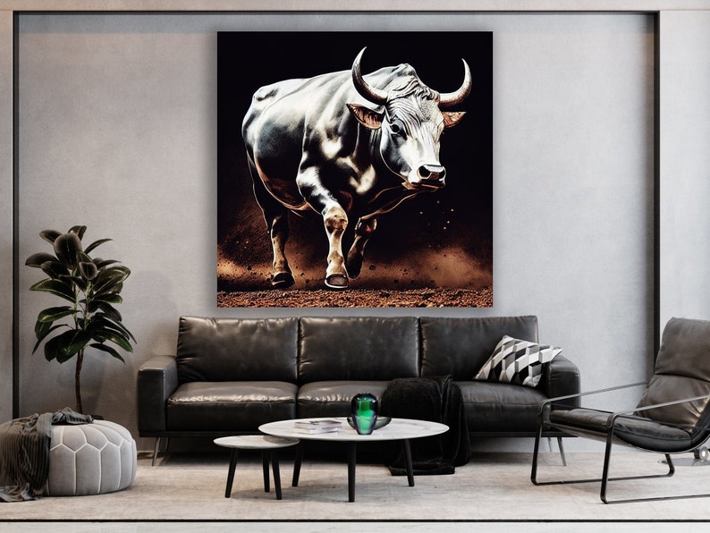 White Bull Wall Art Majestic Bull Art Huge Canvas Wall - Etsy