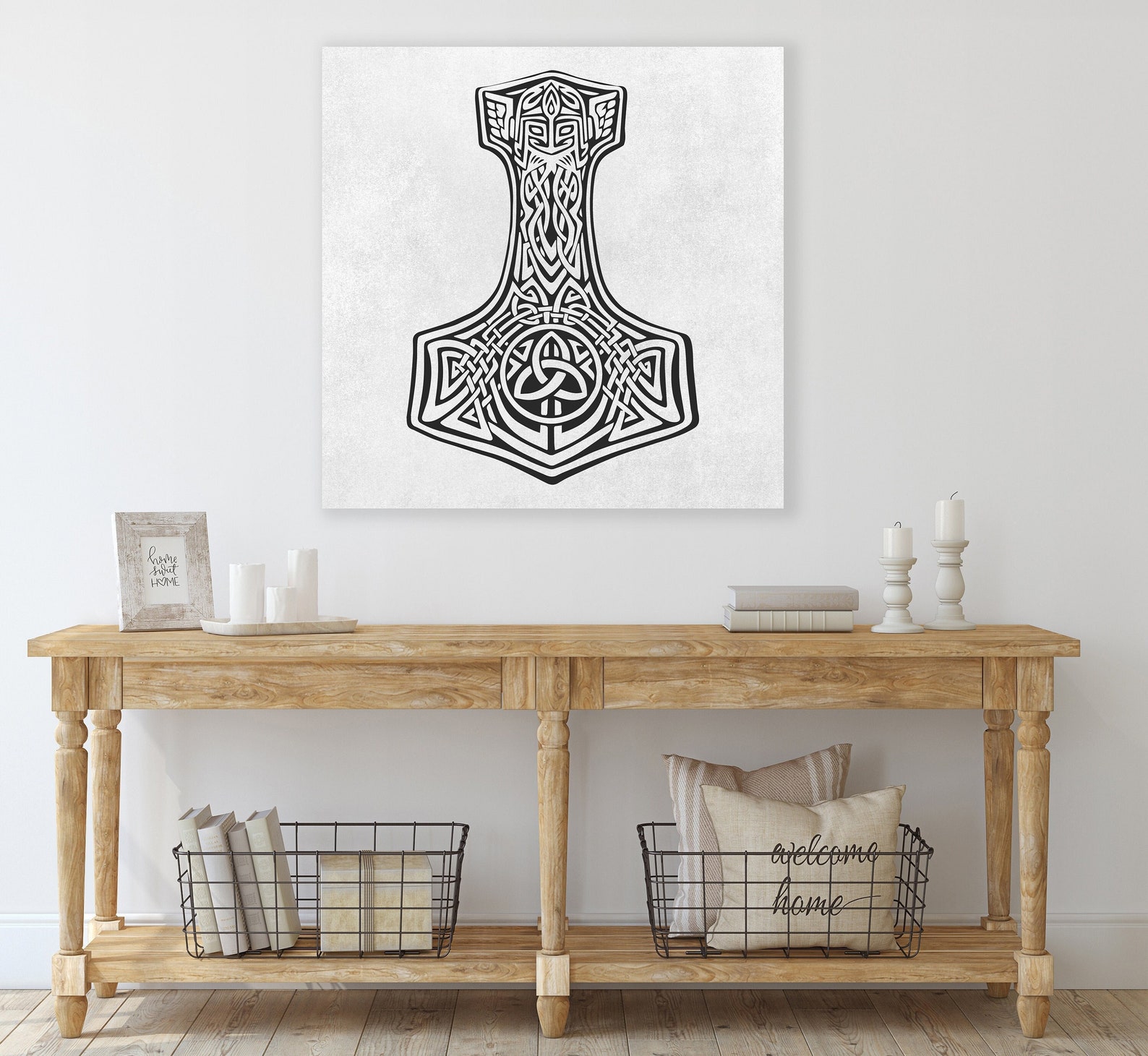 Mjolnir Sign Nordic Symbol Sign Thor Mjolnir Huge Canvas - Etsy