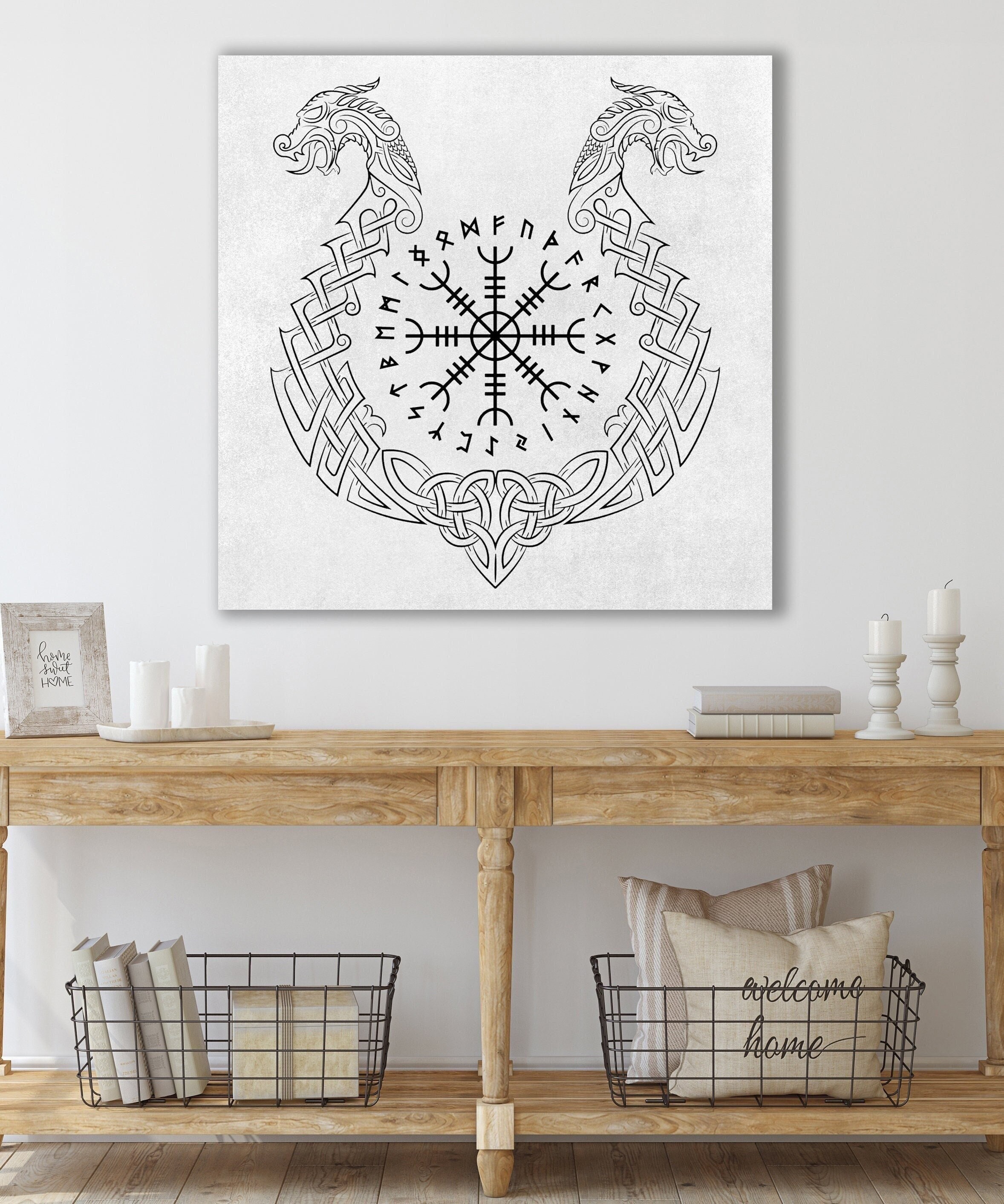 Vegvisir Sign Nordic Symbol Sign Ancient Nordic Wall Decor | Etsy