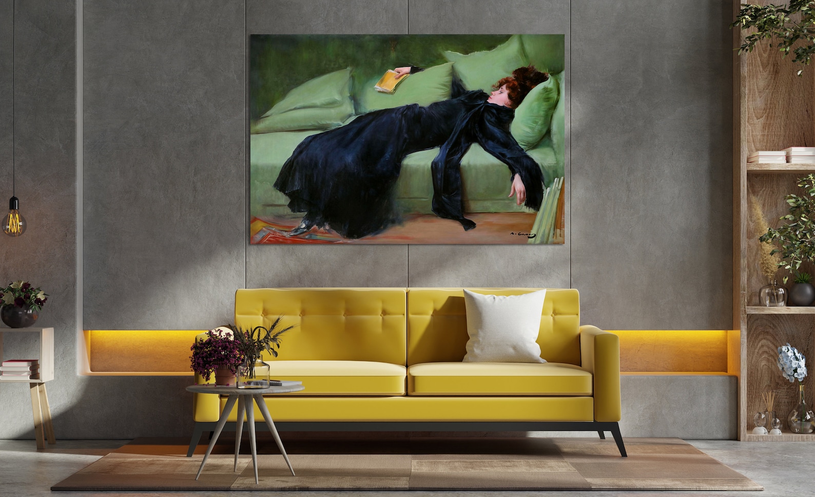 A Decadent Girl Wall Art, Huge Canvas Home Decor, Ramon Casas, A ...