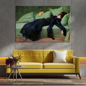 A Decadent Girl Wall Art, Huge Canvas Home Decor, Ramon Casas, A ...