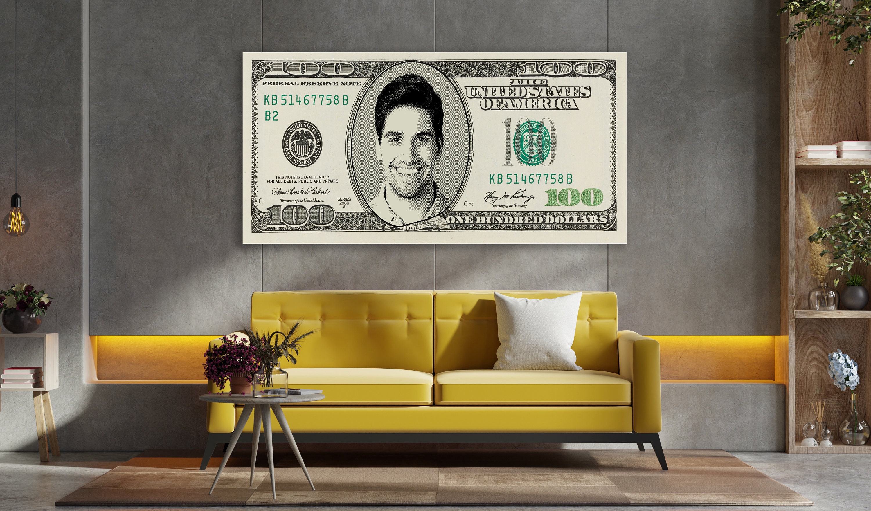 Custom Dollar Sign From Photo, Huge Canvas Wall Art, Personalized ...