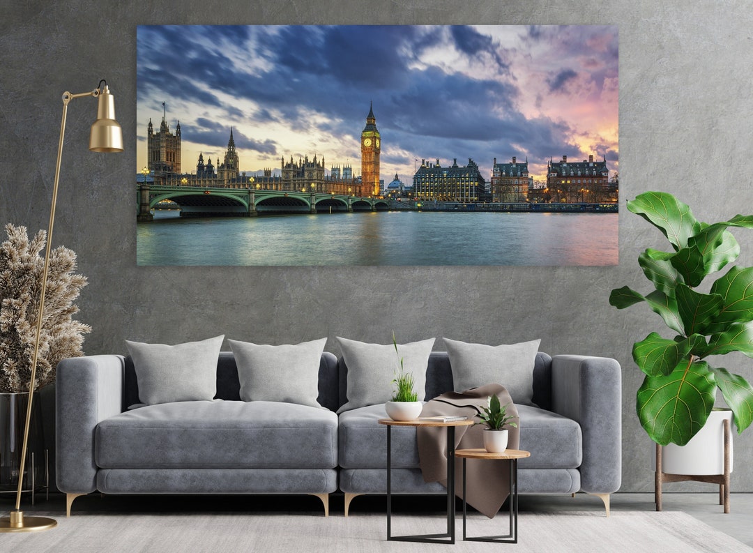 Big Ben Canvas Print, Big Ben Wall Art, Huge Canvas Home Decor, Clock ...